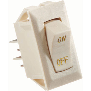 Rocker Switch w/Gold text, 10 A, On/Off - SPST - Cut-Out .550" x 1.125 ...