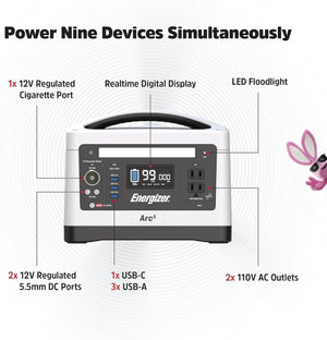 Energizer Arc5 LiFePO4 Portable Power Station 500W