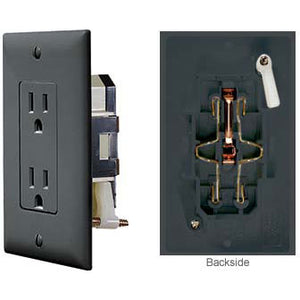 Shop for RV Desginers "Self Contained" Black Dual Outlet w/Cover-Plate