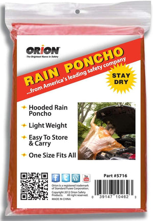Orion Hooded Rain Poncho | Stay Dry & Safe on Road